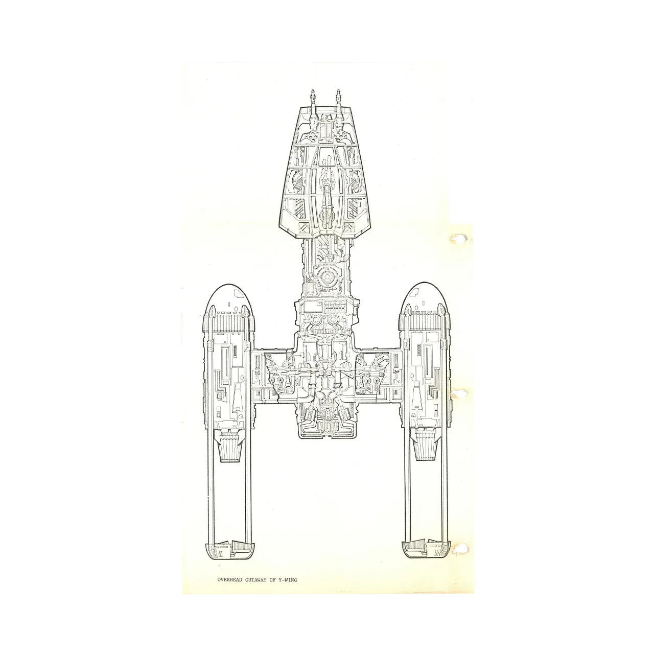 Star Wars: The Empire Strikes Back - Overhead Cutaway of Y-Wing Print ...